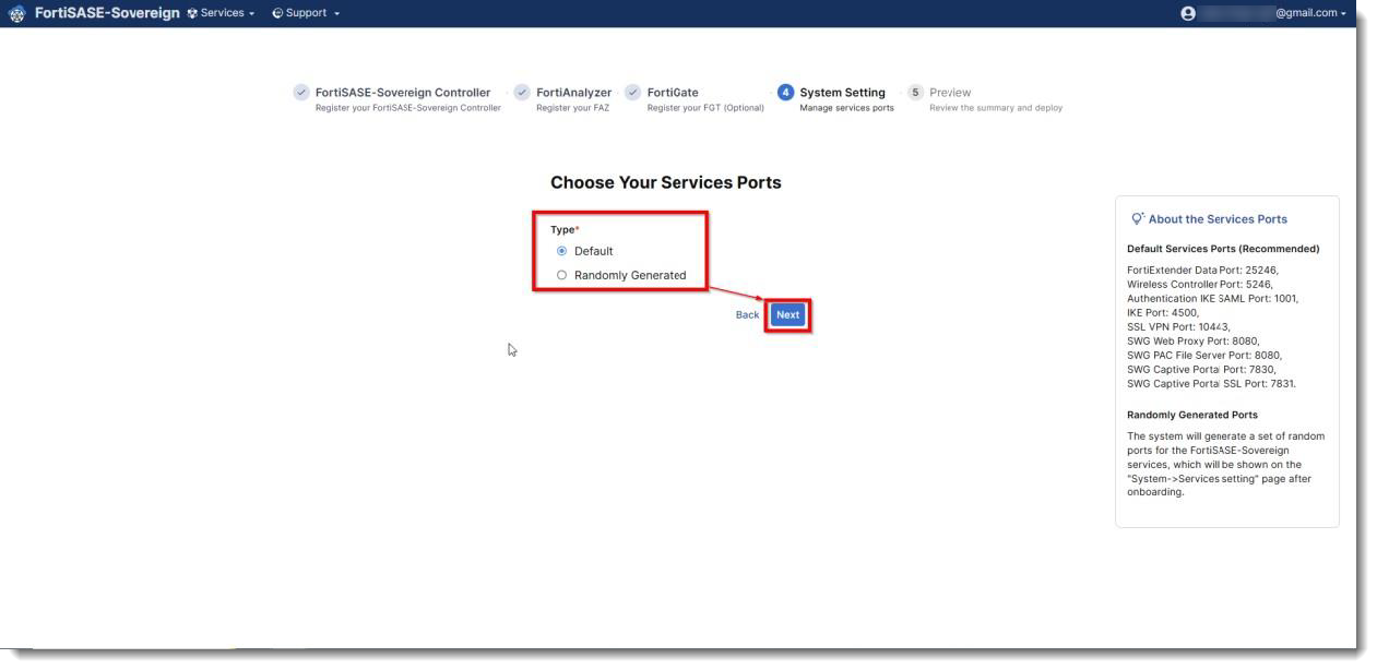 Step 4: Set up your FortiGate appliance | FortiSASE-Sovereign ...